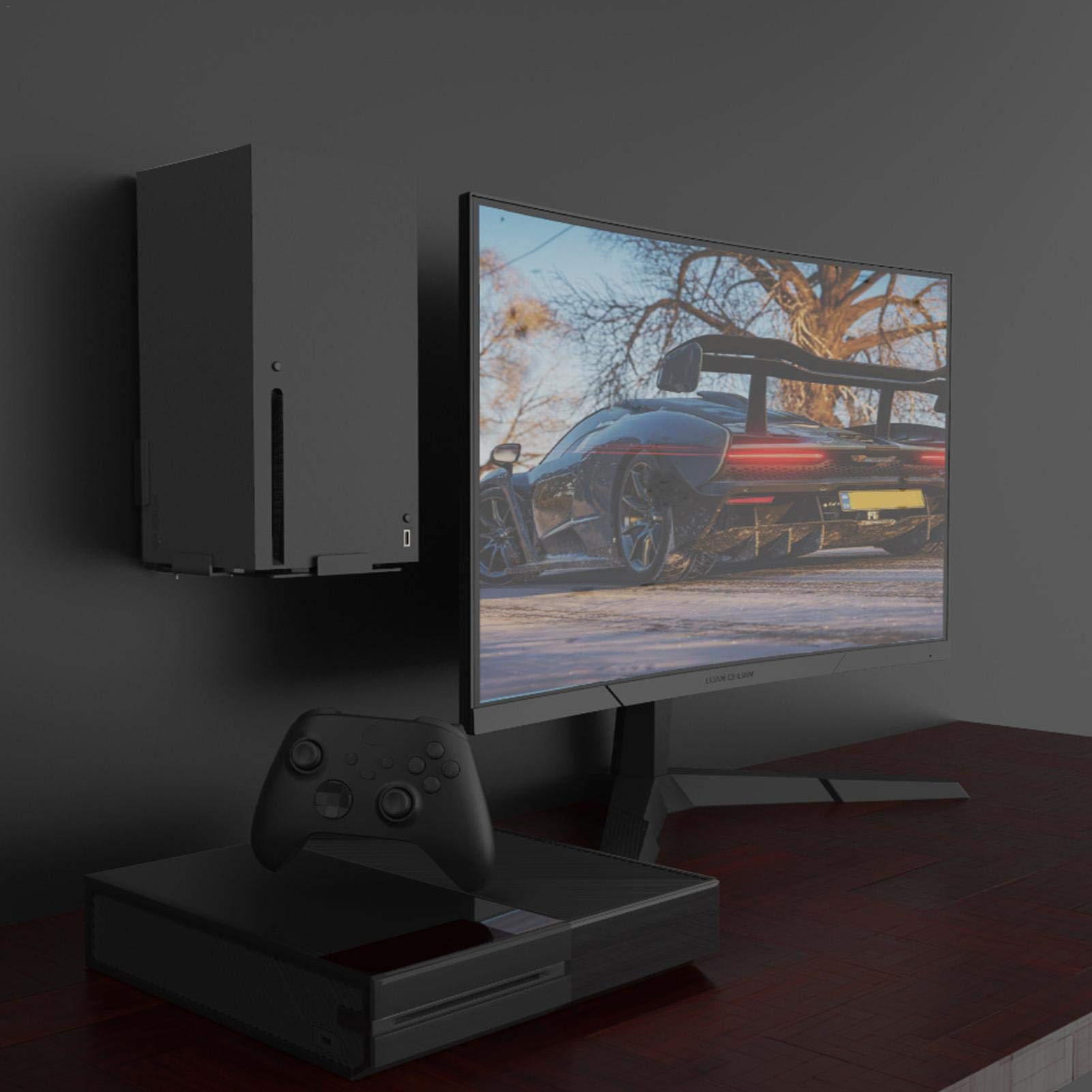 Wall Mount for Xbox Series X, Wall Mount Wall Bracket Holder Horizontal Upward Facing, Media Furniture Audio Video Shelving