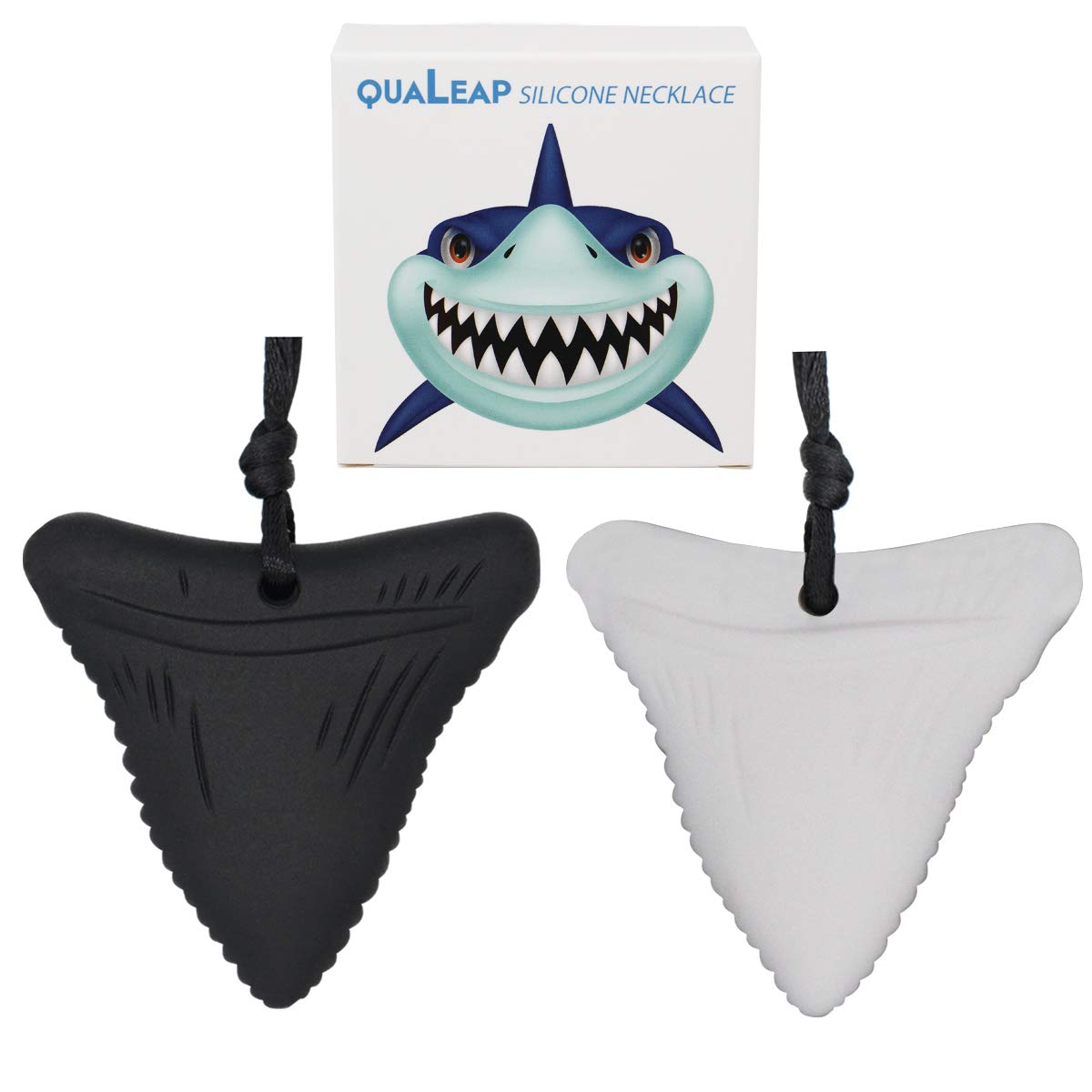 Chew Necklace for Kids, Boys or Girls - Chewing Necklace Teething Necklace Teether Necklace Chew Toys Teething Toys - Designed for Chewing, Autism, Autism Sensory Teether Toy (Shark Tooth)
