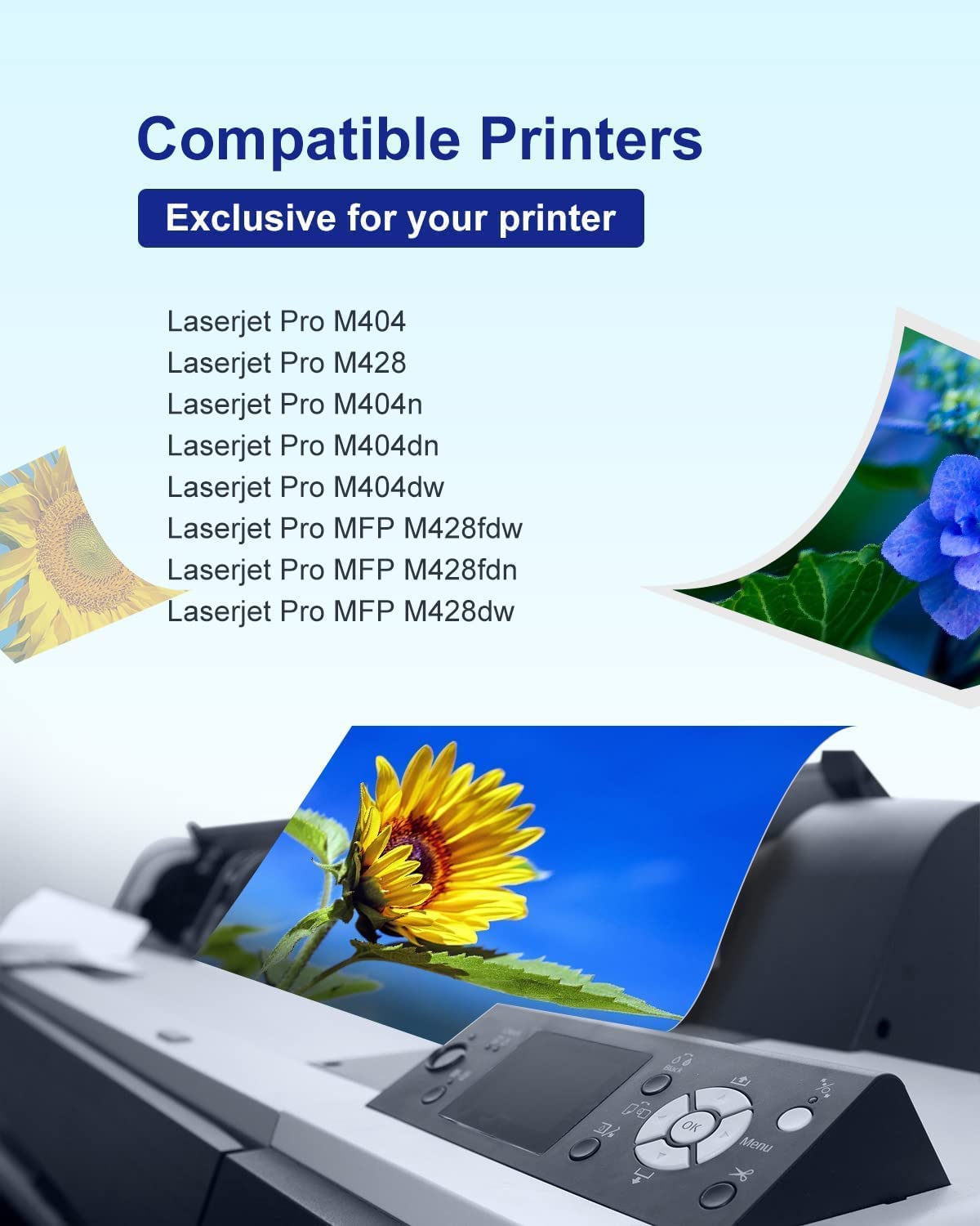 INUDIO Compatible Toner Cartridge Replacement for HP 58X CF258X 58A CF258A Toner Cartridge to Use with HP Laserjet Pro M404n M404dn M404dw MFP M428fdw M428dw M428fdn Printer(Black,2 Pack)