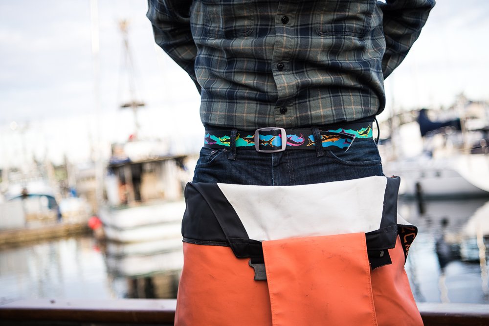 Croakies Unisex Artisan 2 Cut-To-Length Belt with Silver Bottle Opener Buckle (Tuna Fish Skin)