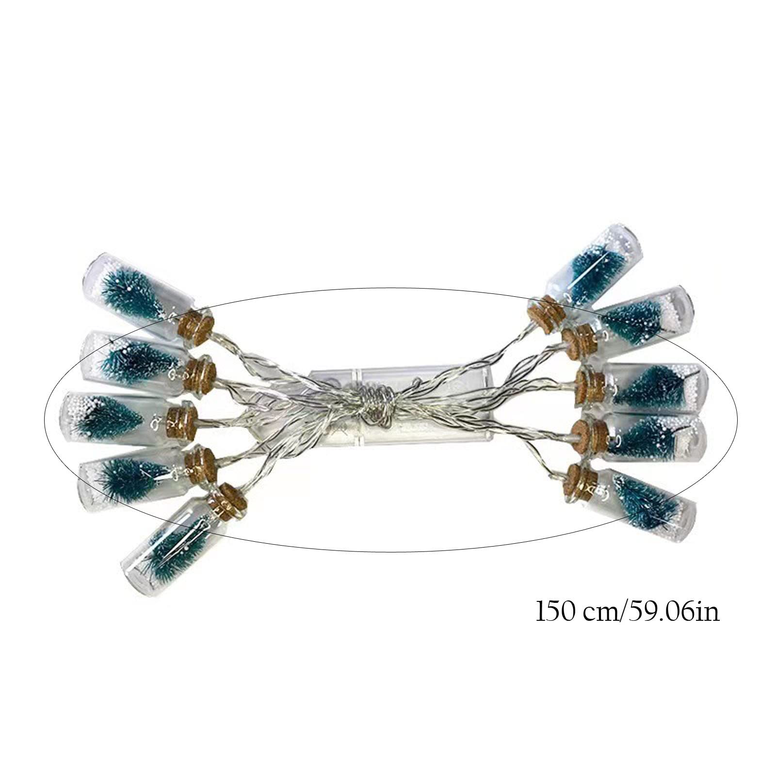Christmas Icicle Lights Wire 48 Ft Christmas Lights 10 LED Wishing Bottle String Lights Christmas Lights for Bedroom Battery Operated Waterproof Fairy Lights for Indoor Wire String (A, One Size)