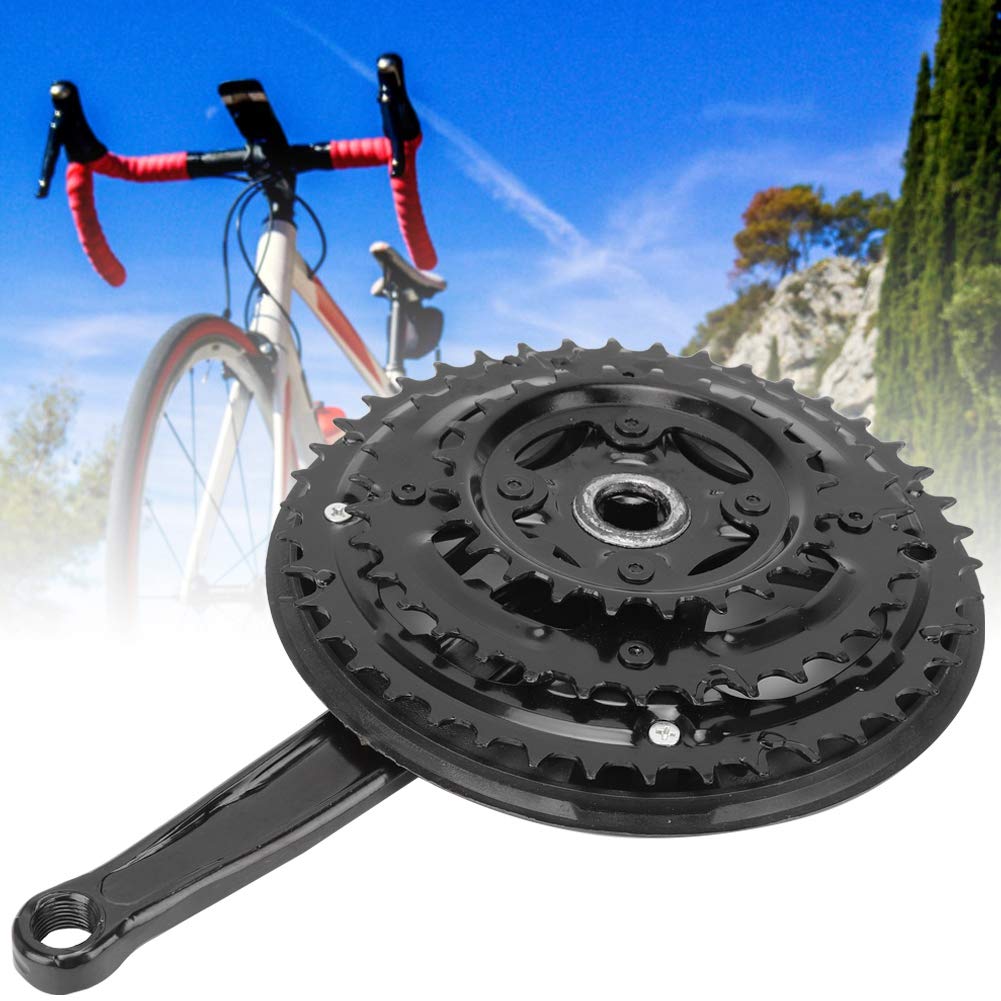 Drfeify Bicycle Crankset, 24-34-42T Mountain Bicycle Crankset for Variable Speed Mountain Bike Road Bicycle