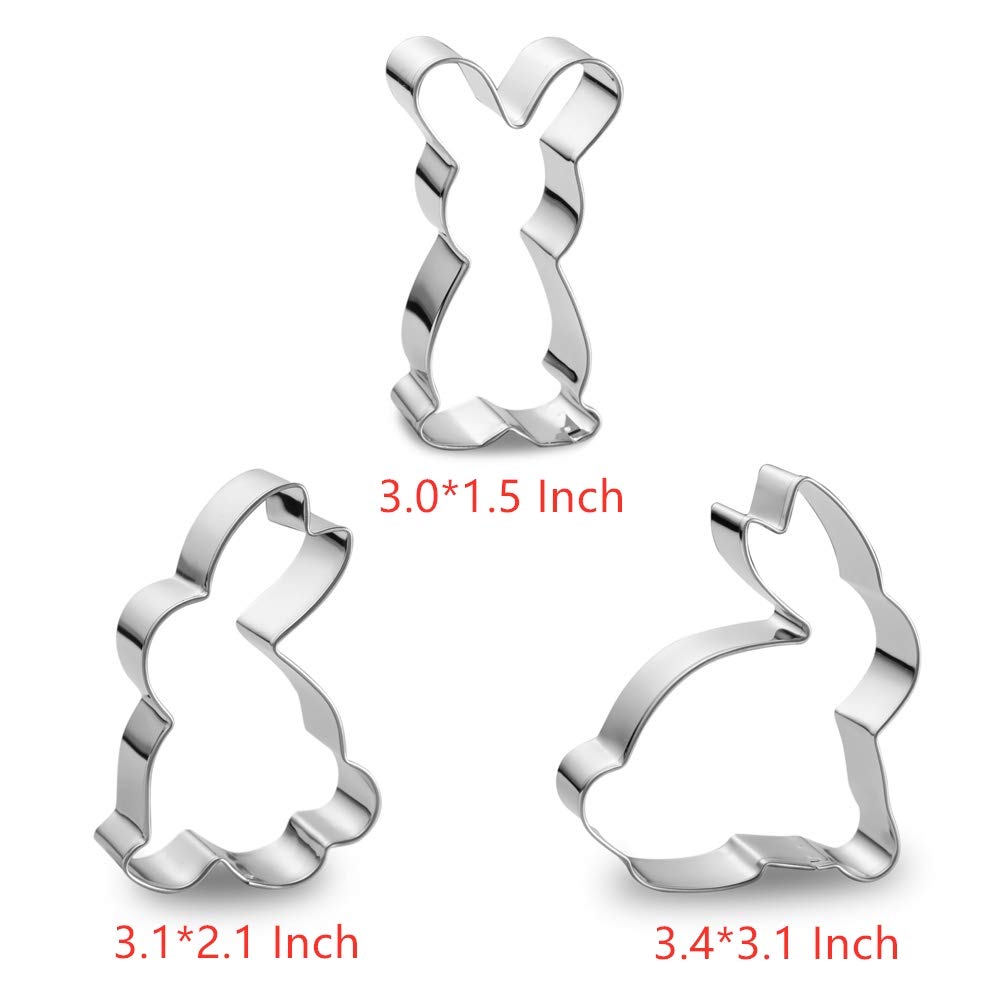 Easter Bunny Cookie Cutter Set -5 Pieces - Different Shapes Stainless Steel