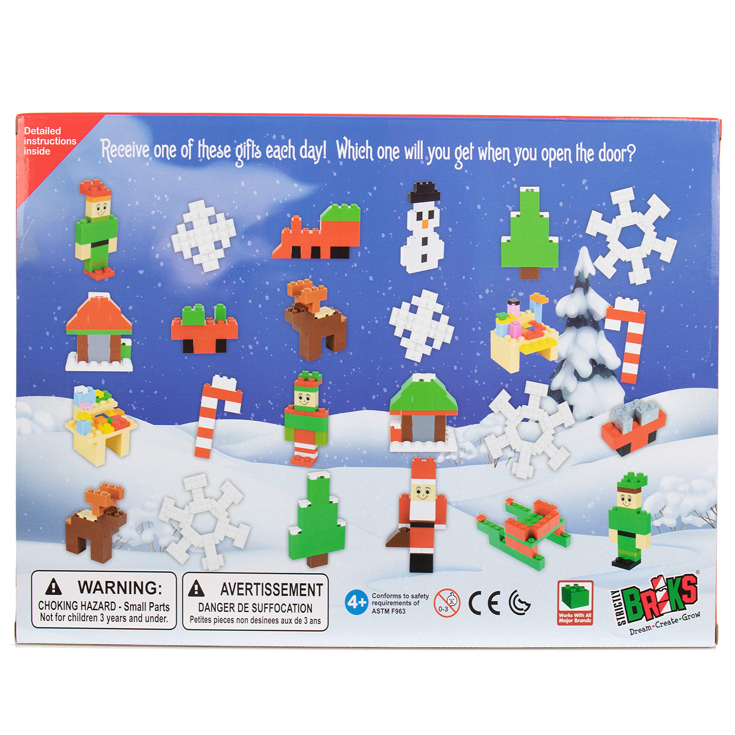 Strictly Briks Compatible with LEGO Duplo Classic Bricks Advent Calendar for Kids and Toddlers, Countdown to Christmas Building Block Toy, North Pole Theme, 376 Pieces