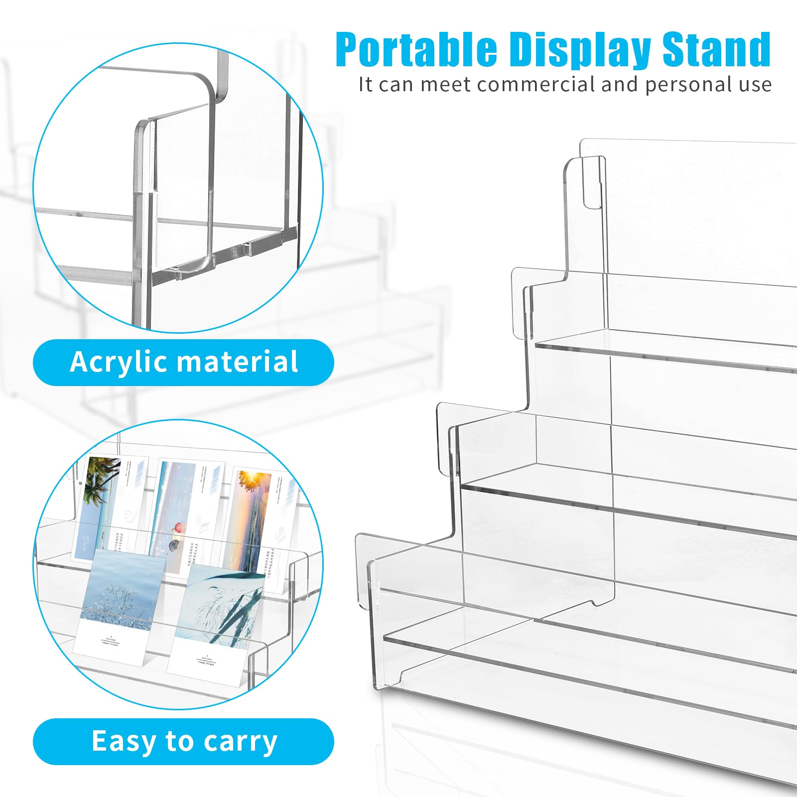 Greeting Card Display Acrylic Sticker Display Stand for Vendors Postcard Organizer Retail Display Racks Business Card Holder Mail Organizer Stamp Pad Holder Storage Rack for Desk Counter Retail