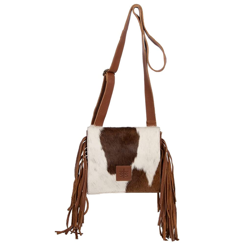 Sts Ranch Wear Miss Kitty Casual Western Durable Leather Crossbody Bag with Adjustable Shoulder Strap, Brown/Cowhide