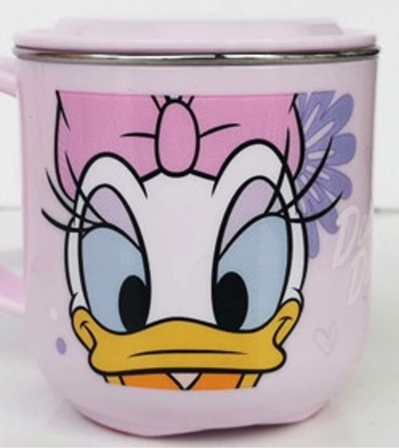 Everyday Delights Disney Daisy Duck ABS Stainless Steel Cup with Lid, 250ml, Pink