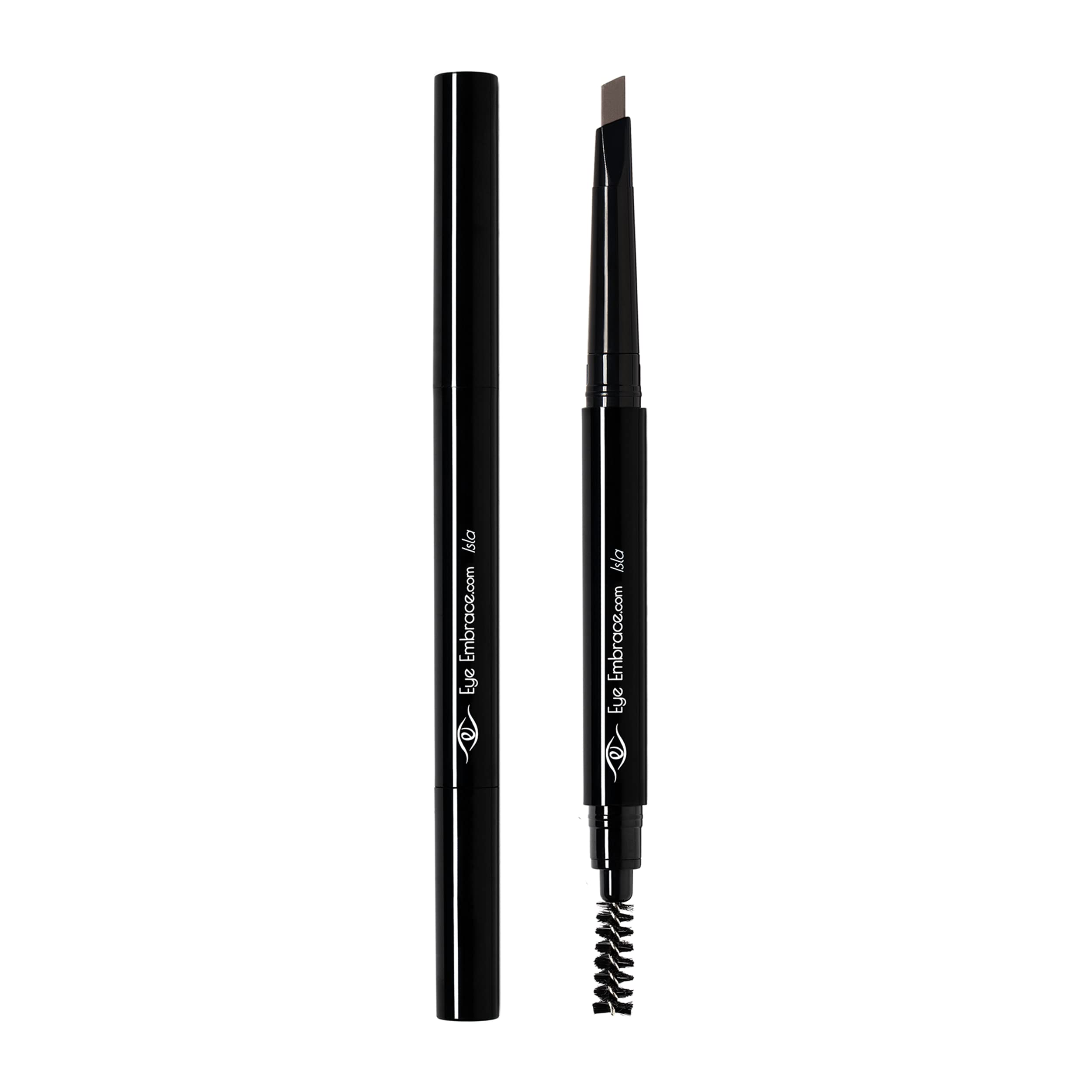 Eye Embrace Isla: Medium Brown-Gray Eyebrow Pencil β Waterproof, Double-Ended Automatic Angled Tip & Spoolie Brush, Cruelty-Free