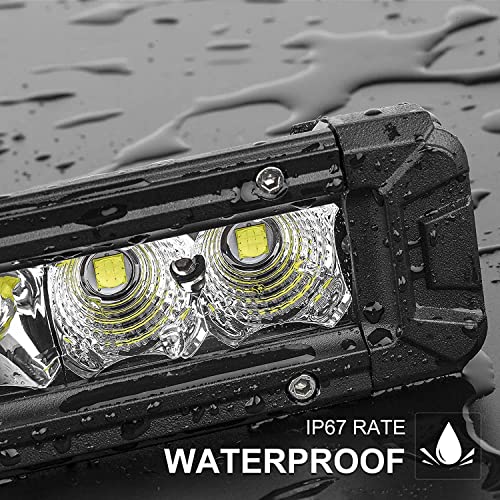 Rigidhore Led Light bar Kits 2Pcs 6inch & 42inch Single Row Flood & Spot Beam Combo 6,000K Color Temperature Off Road Light Driving Light for SUV ATV Truck Roof Bumper Pickup