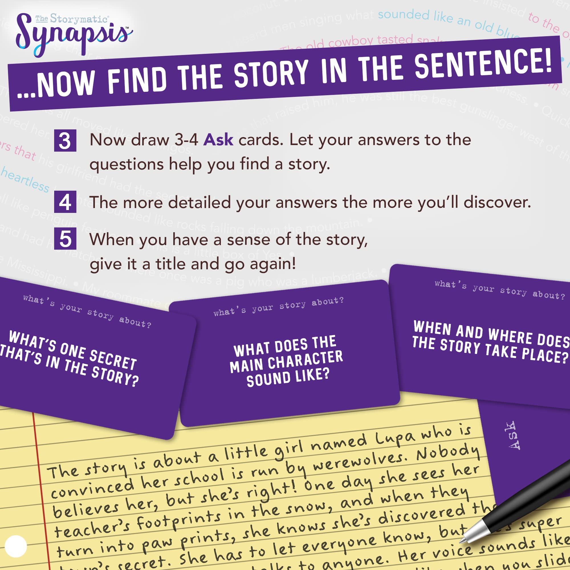 Storymatic Synapsis β Creative Writing Prompts for Adults and Young Writers β Storytelling Game