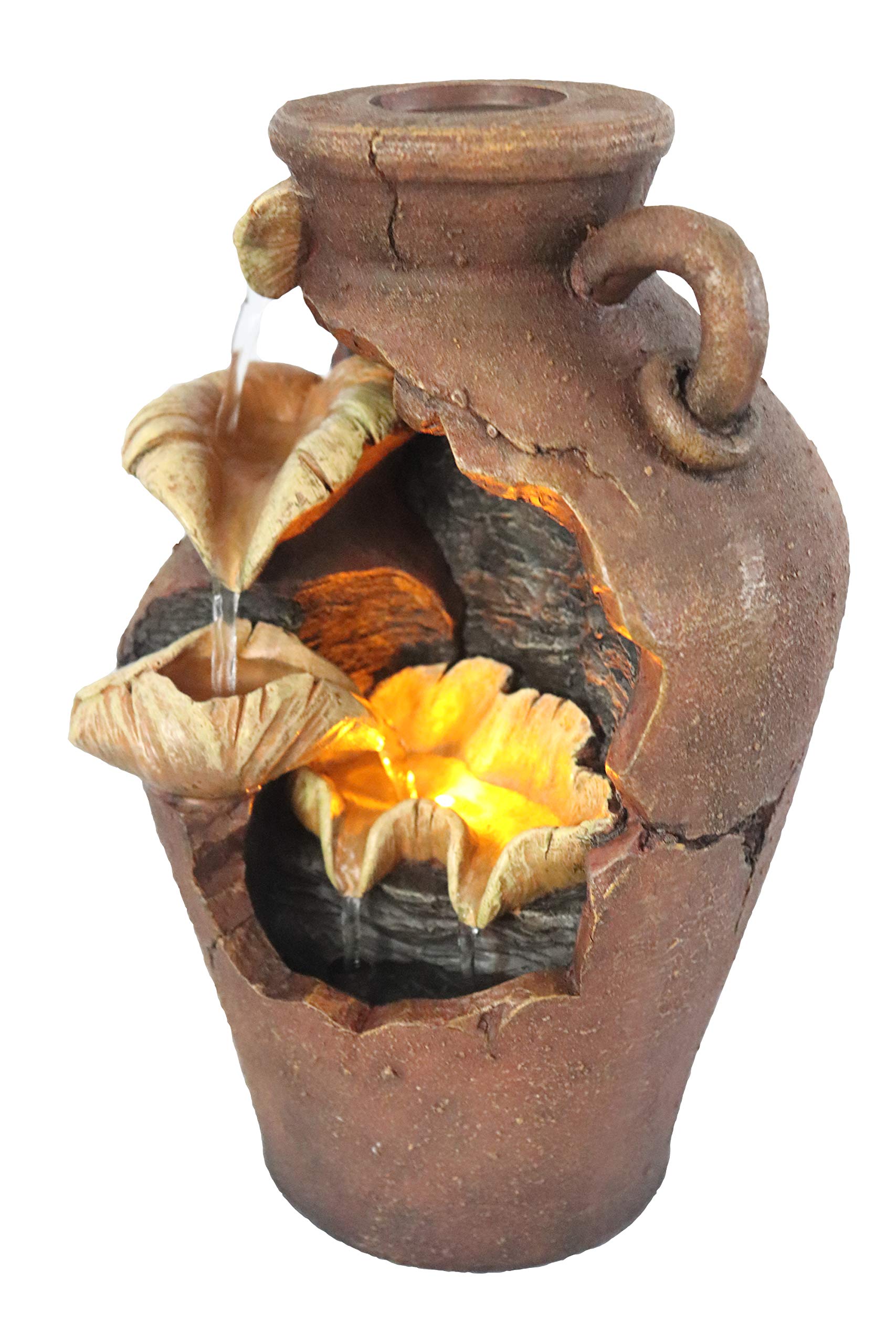 Warm Garden Tabletop Water Fountain Jar Water Fountain Brown Fountain