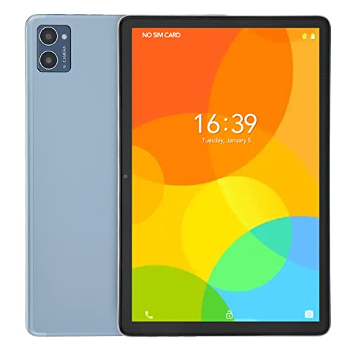 FOTABPYTI HD Tablet, Octa Core Type C Charging FM Radio 8GB RAM 128GB ROM 4G LTE Dual Cameras 10.1 Inch Tablet for Entertainment (Light Blue)