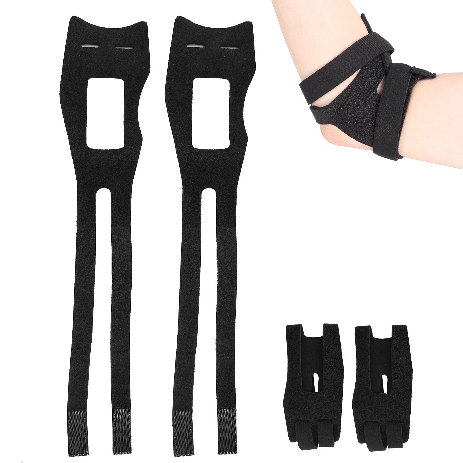 Elbow Support Strap, Multifunctional Adjustable Sport Wristband Knee Support Brace for Sports Injury Pain Relief and Protection(L)