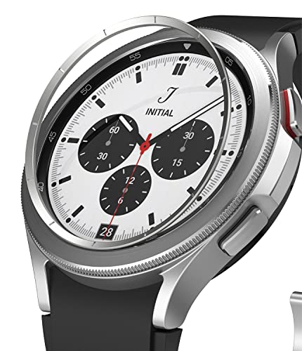 Ringke Inner Bezel Styling Compatible with Samsung Galaxy Watch 4 Classic 42mm, Stainless Steel Anti-Scratch Inner Bezel Ring Protective Cover - 42-IN-03 (ST) Silver