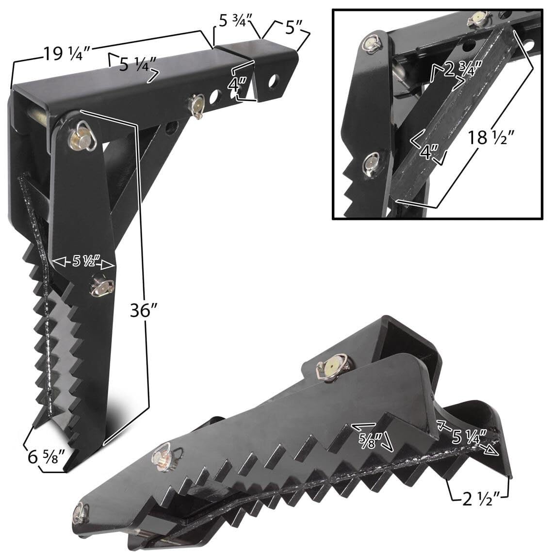 Titan Attachments 36" Extreme Weld On Backhoe Thumb Hoe Clamp 5/8" Steel Plate Assembly Adjustable