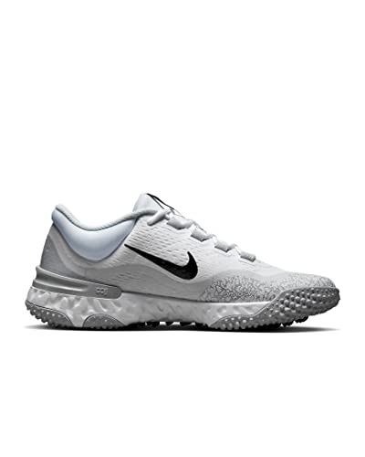 Nike Alpha Huarache Elite 4 Turf Baseball Shoes White Black Grey FD2743-100 Men’s Size 8.5