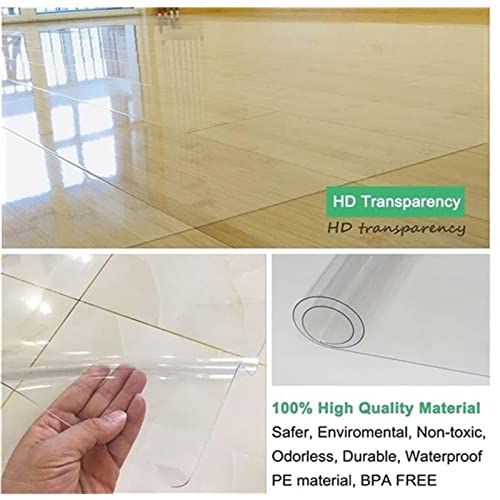 Clear PVC Desk Chair Mat 1.5mm plastic carpet protector roll Hallway Area Rug, Floor Protector Mat PVC Non-Slip Protector Mat, Area Rug Large Clear Vinyl Runner Rug chair mat for carpet floors,85-165c
