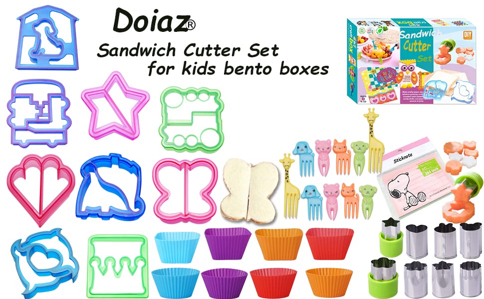 Sandwich Cutters for Kids Vegetable Fruit Fun Crust Cutters Shapes for Children Bento Box and Lunch Box of All Ages