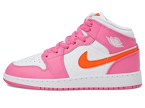 Jordan Boy's Air Jordan 1 Mid (Big Kid) Pinksicle/Safety Orange/White 6.5 Big Kid M