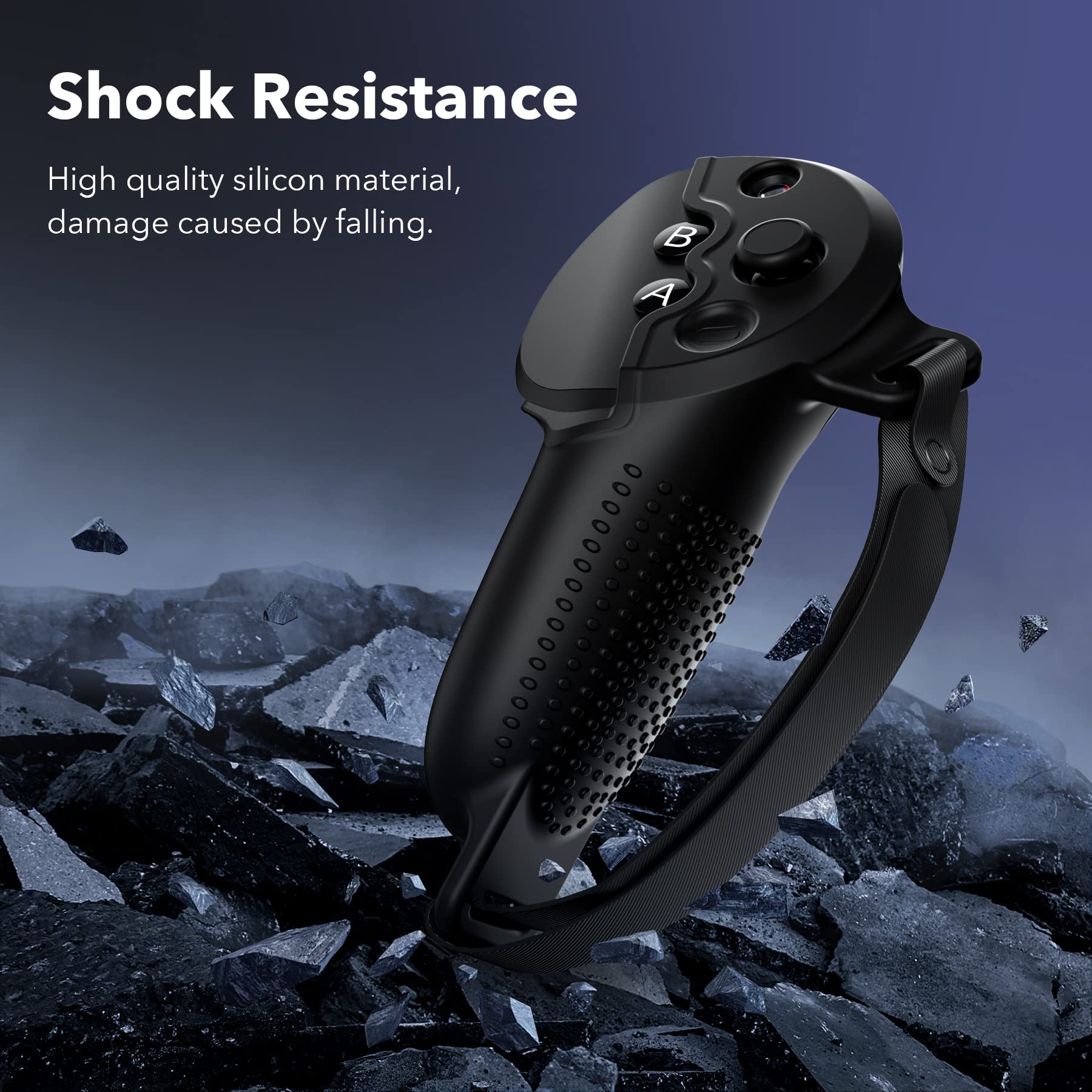 Controller Grips and Silicone Lens Cover Compatible with Meta Quest Pro Accessories Bundles Adjustment Leather Hand Knuckle Straps No Blocked Charging