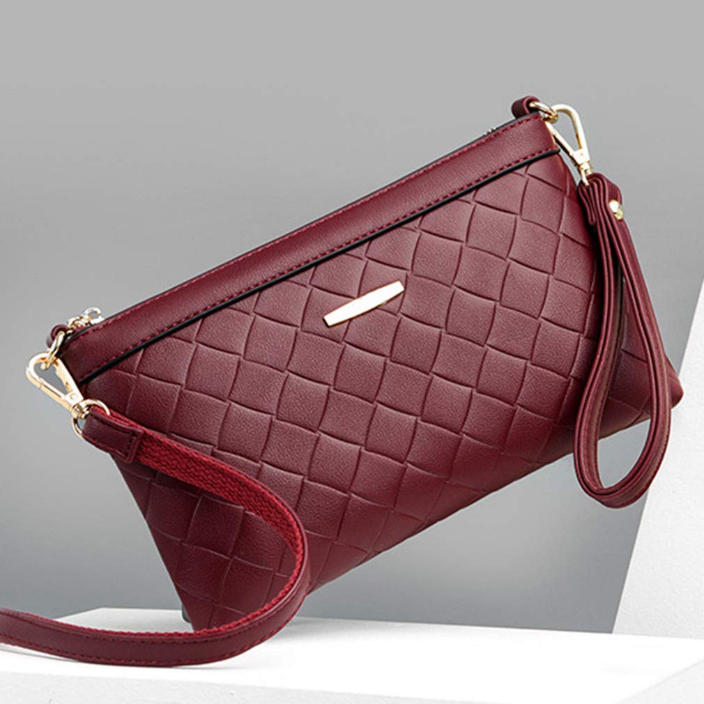 Sunshinejing Small Crossbody Bag for Women Leather Shoulder Bag Lightweight Cell Phone Wallet Wristlet Purse (Burgundy)