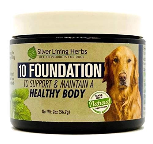 Silver Lining Herbs 10 Canine Foundation - Herbal Blend Supporting Normal Health & Vitality - Natural Canine Supplement for Long-Term Wellness - Supports Liver, Kidneys, Digestive Tract - 2 Ounce Jar