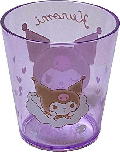 Sanrio Kuromi Plastic Cups 7.8 × 8.5 × 7.8 cm 260ml Dinnerware Drinkware Saucers Kitchen (Purple)