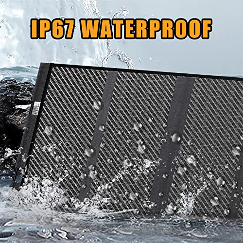 Foursun 100W Portable Solar Panel, Foldable Shingle Solar Panel for Power Station, 18V Solar Battery Charger,IP67 Waterproof,Independent Support Rod, for Solar Generator, Power Bank, 12V Car Battery