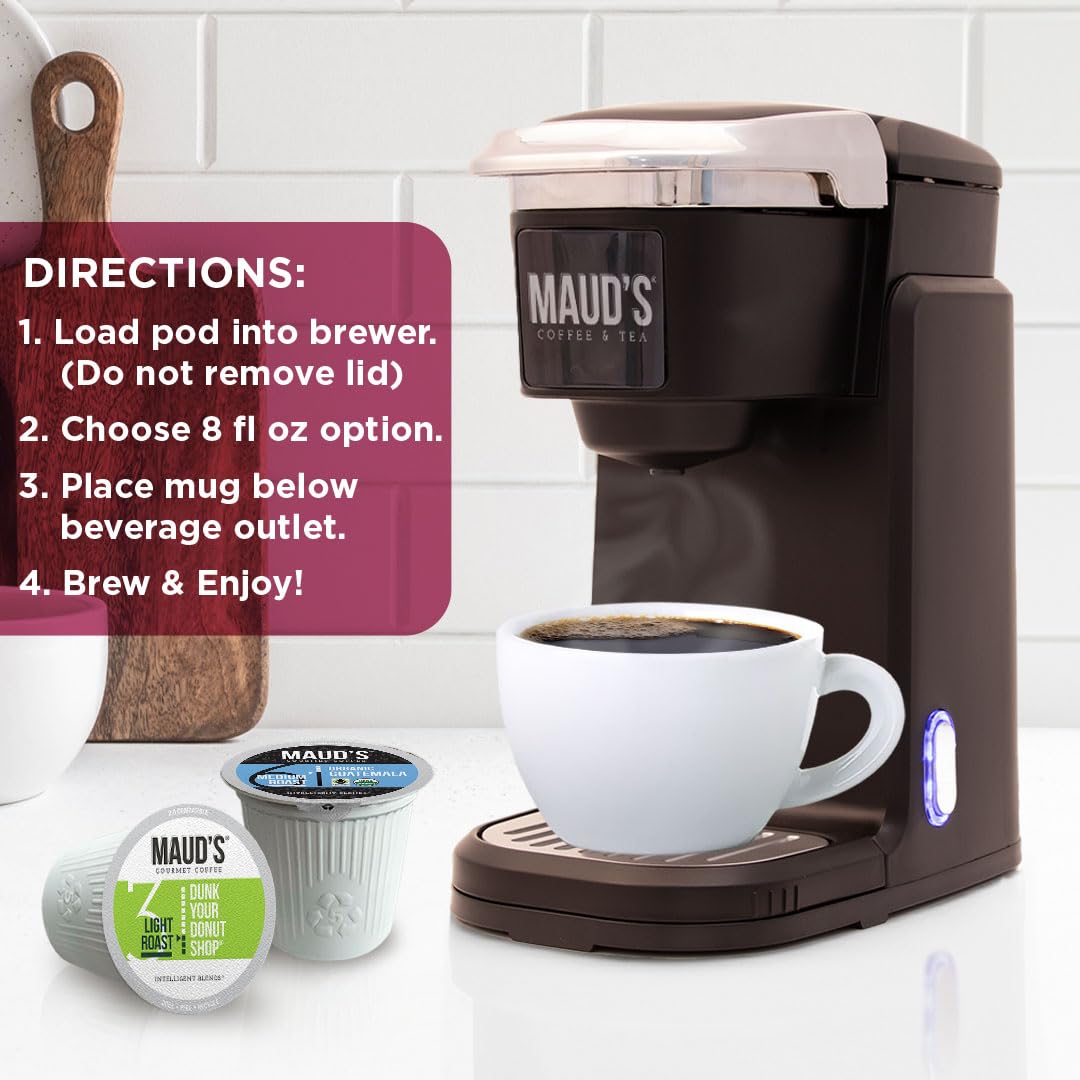 Maud's Original Flavored Coffee Pods Variety Pack, 80 ct | 9 Assorted Coffee Flavors | 100% Arabica Roasted Coffee | Solar Energy Produced Recyclable Pods Compatible with Keurig K Cups Maker