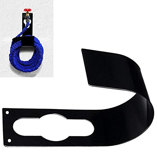 Ebliiny 2 Pack Garden Hose Hanger Wall Mount Heavy Duty Hose Holder Hook Use for 150foot Hose (Large, Black)
