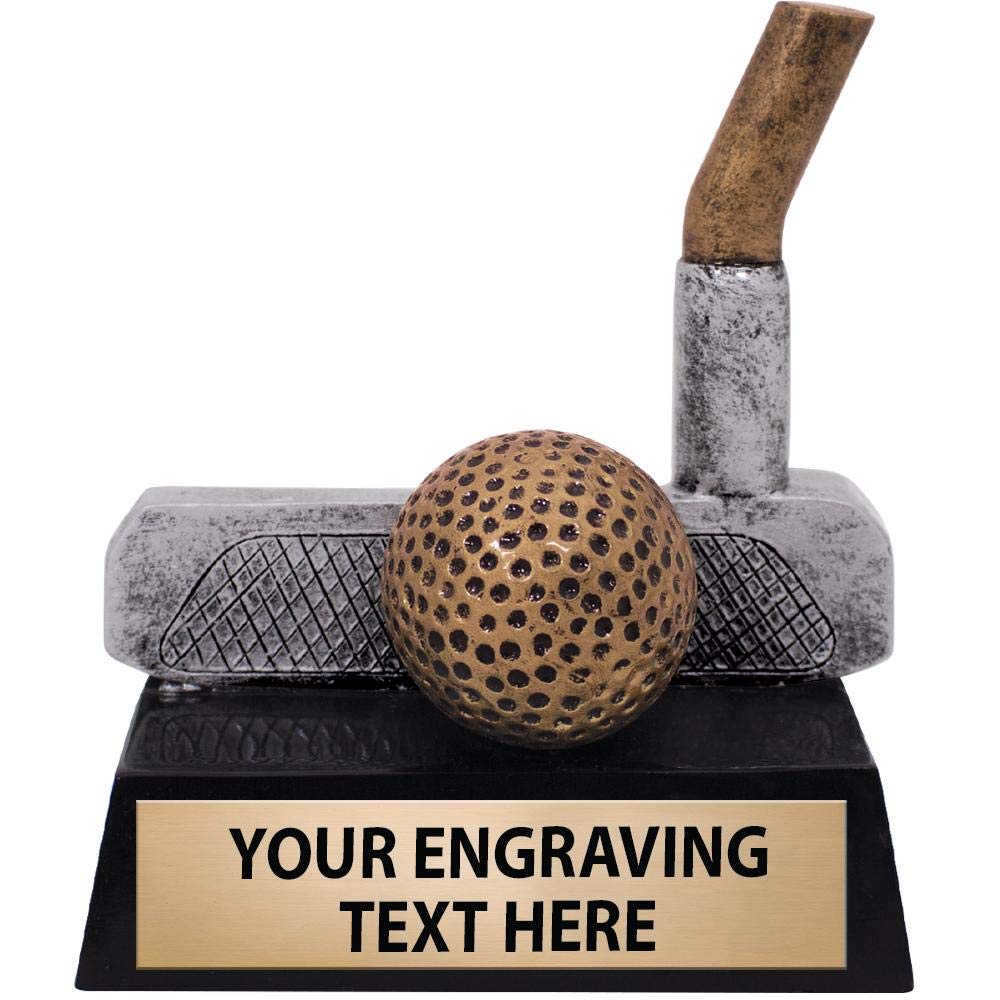 Crown Awards 4.5" Ace Golf Putt Sculpture, Highly Detailed Resin Golf Awards with Customized Engraving