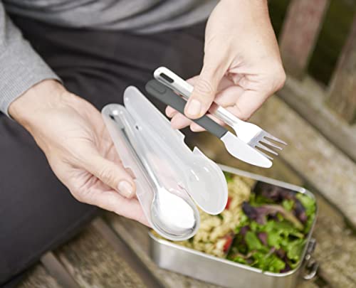 Joseph Joseph GoEat™ Stainless-steel Travel Cutlery utensil Set - Knife, Fork & Spoon, Green