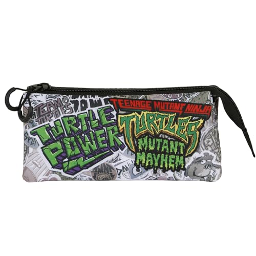 Karactermania Ninja Turtles Pizza Time-FAN Triple Pencil Case 2.0, Multicolour, 23 x 11 cm, Multicolour, One Size, FAN Triple Pencil Case 2.0 Pizza Time