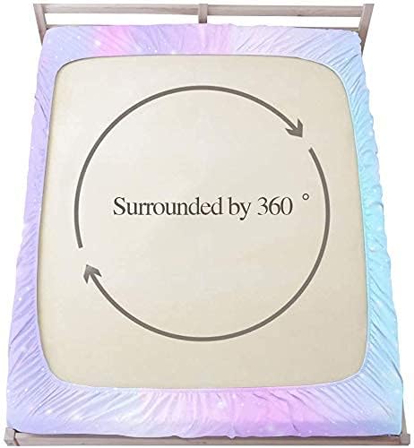 MUSOLEI Colorful Girls Fitted Sheet Set Rainbow sheets, 3D Rainbow Twin Bedding Set girl bed sheets 2PCS Boho 1 Fitted Sheet with 2 Pillowcases Wrinkle Free Cozy Microfiber Twin sheets for girls(full)