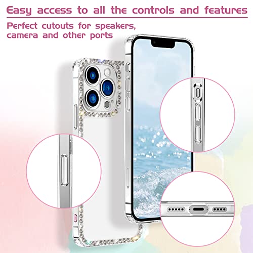 VAOXTY Compatible with iPhone 11 Clear Case Bling Diamond Rhinestone Cute for Girls Women Girly Case Glitter Shiny Sparkle Bumper Design Soft Silicone Luxury Fashion Protective 3D Phone Case