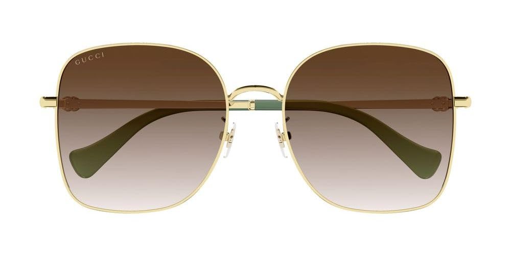 Gucci GG1143S 002 Gold/Brown Square Women's Sunglasses