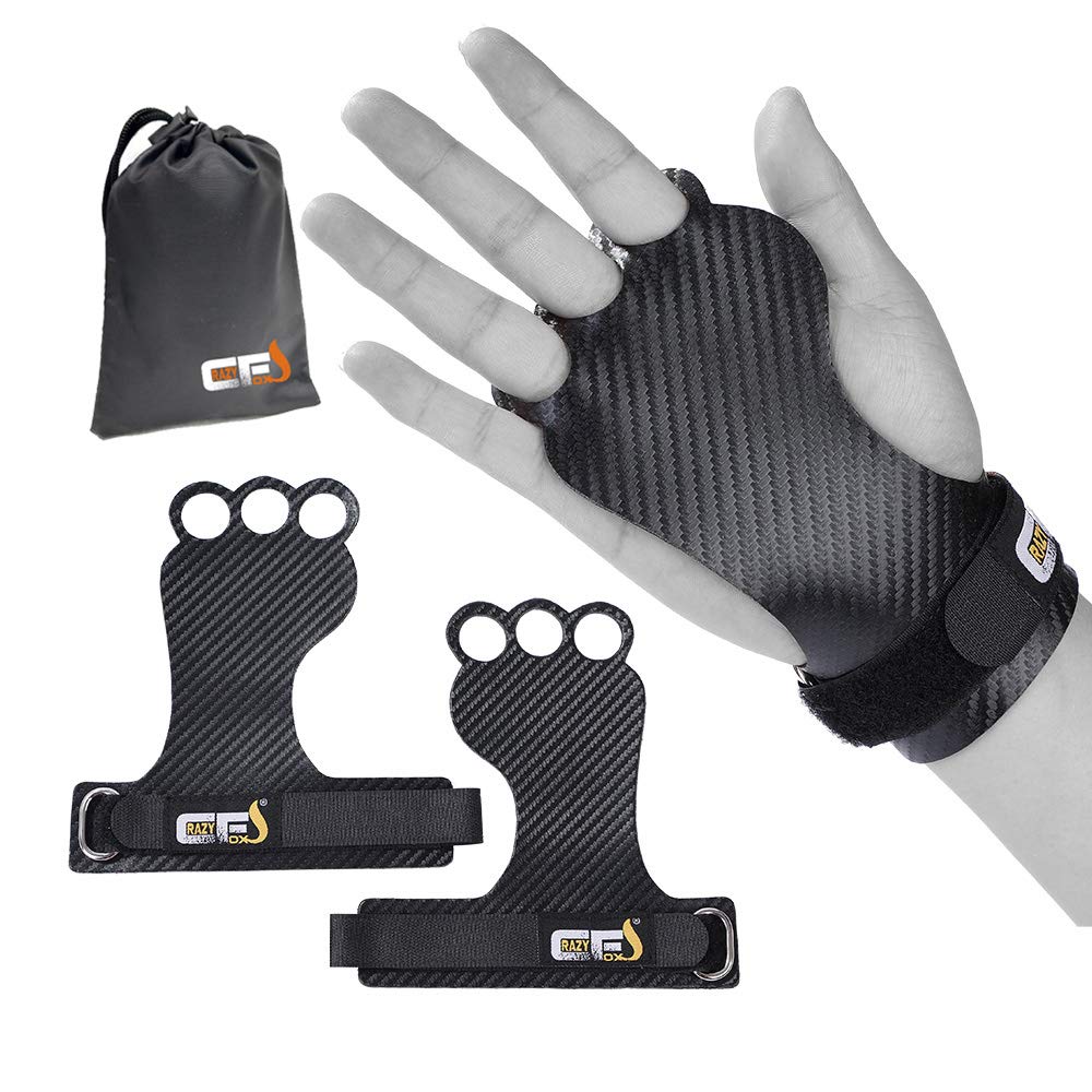 CRAZY FOXS Gymnastics Grips for Hand Protection Perfect for Crossfit Pull-ups Kettlebell Gymnastic Rings New Ergonomic Design (Small)