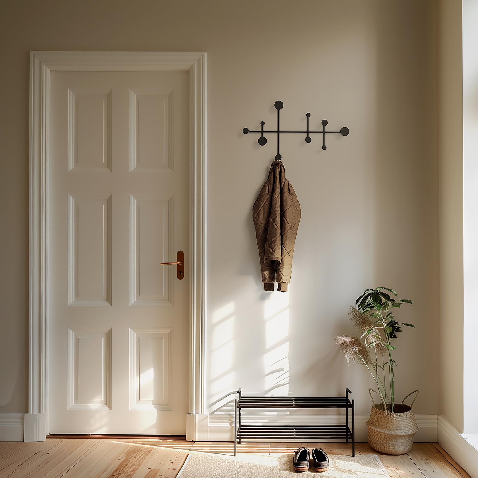 Kazai. 'Sval' Wall Wardrobe | Minimalist Coat Hook Design from Berlin | Modern Metal Wall-Mounted Coat Rack/Hooks | White