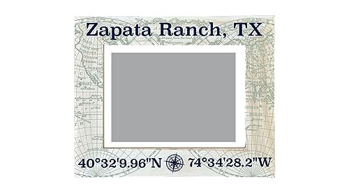 R and R Imports Zapata Ranch Texas Souvenir Wooden Photo Frame Compass Coordinates Design Matted to 4 x 6