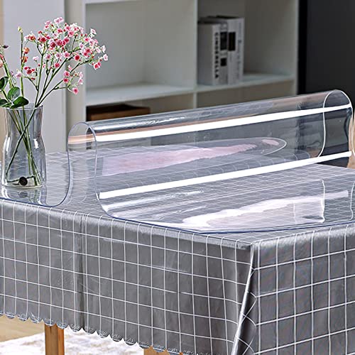 VEVOR Clear Desk Cover Protector, 24 x 60 inch, 1.5 mm Thick Plastic Clear Desk Pad Mat, Rectangle Waterproof Table Top Protector, Scratch Proof and Easy Cleaning for Office Dresser Night Stand