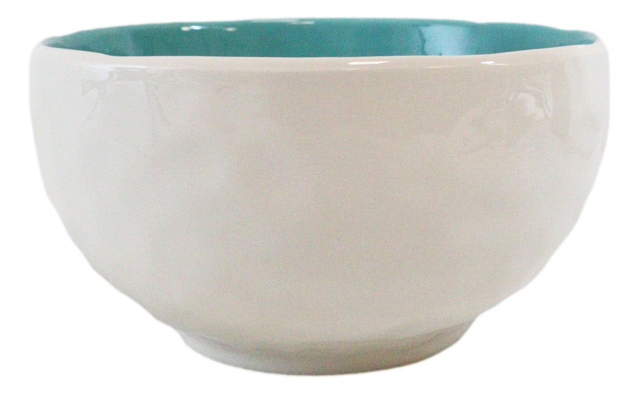 Ebros Nautical Marine Coastal Sea Life Blue And White Seahorse Ceramic Dinnerware For Beach Party Hosting Kitchen And Dining Earthenware Serveware (Large Pasta Noodles Salad Soup Serving Bowl 95oz)