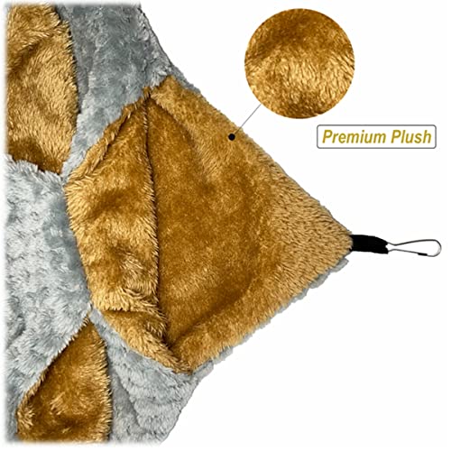 ISMARTEN Small Animals Pet Hammock for Cages, Triple-Layer Hanging Bed Cage Accessories Bedding Hideout Sleeping for Chinchilla Parrot Sugar Glider Rat Hamster