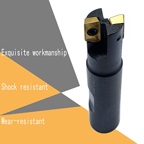 GBJ 5/8" * 5/8 * 3β-2T +2pcs APMT1135PDER 90 Β° Indexable End Mill Holder Carbide Inserts Machining Steel,Iron Square Shoulder Face milling Slotting Milling Arbor (5/8" * 5/8 * 3β-2T + APMT1135PDER)