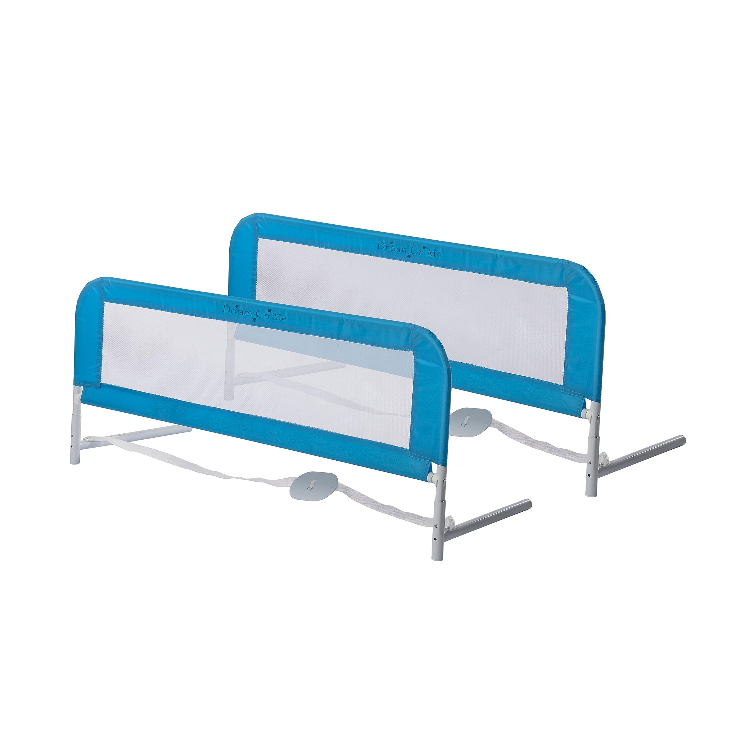 Dream On Me Lightweight Mesh Security Adjustable Bed Rail for Toddler with Breathable Mesh Fabric in Sports Print.