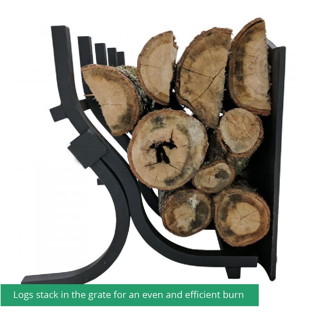 Titan High-Efficiency Log Grate with Reflective Fireback 26" Wide, 15.5" Tall