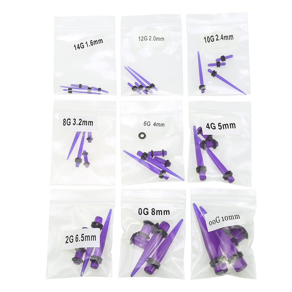 Ear Taper Ear Taper Kit Ear Stretching Kit Ear Taper Set Ear Fashionable Ear Stretching Piercing Jewelry Gift - 36pcs[Transparent ]