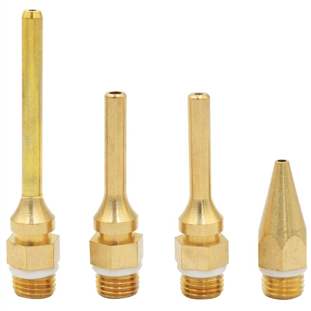 Eyech 4 pack Interchangeable Hot Glue Gun Nozzles Copper Glue Gun Nozzle Assortment Set for Melting Glue Gun Use Craft Repair Tool 2.0x70mm 2.0x50mm 2.0x34mm 3.0x50mm