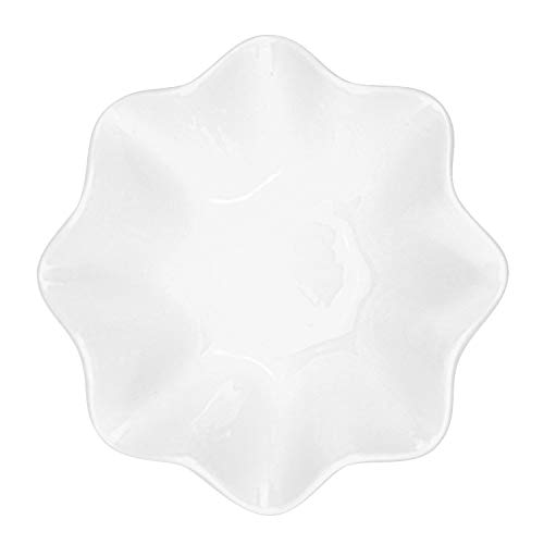 Foraineam 6 Pack Porcelain Dessert Bowls Baking Ramekins, 13 Ounce Flower Shaped Serving Bowls for Dipping Sauces, Souffle, Creme Brulee, Ice Cream, Dessert