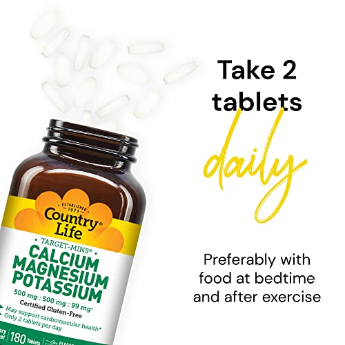 Country Life Target-Mins - Cardiovascular Health Support with Magnesium, Potassium & Calcium, Free-Form Amino Acids, Zinc-Free Electrolyte Supplement