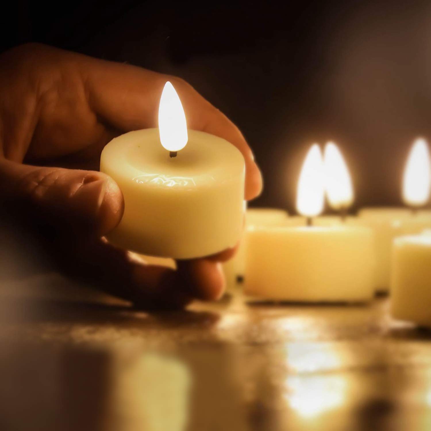 Eywamage Flameless Tealights with Remote Batteries Included, Bright Realistic LED Votive Candles Flickering Real Wax D 1.6"